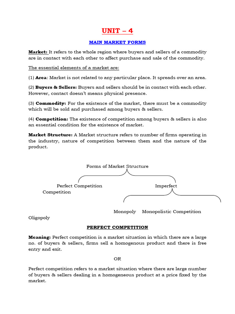 Grade XI CH-10 Main Market Forms - Perfect Competition - 20112024 ...