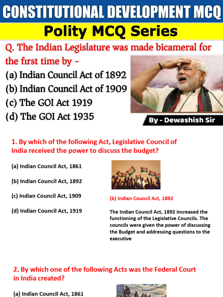 Constitution Development Polity Quiz - 1 | PDF