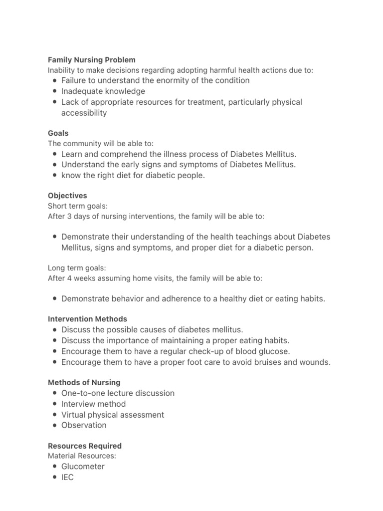 Family Nursing Problem DM | PDF