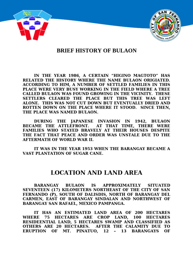 Overview of Barangay Bulaon History | PDF | Cardiology | Cardiac Arrest