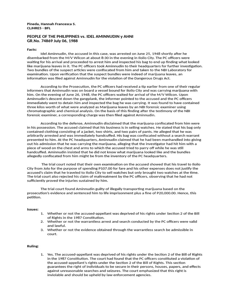 Acquittal in Drug Case: Warrantless Arrest Issues | PDF | Search And ...
