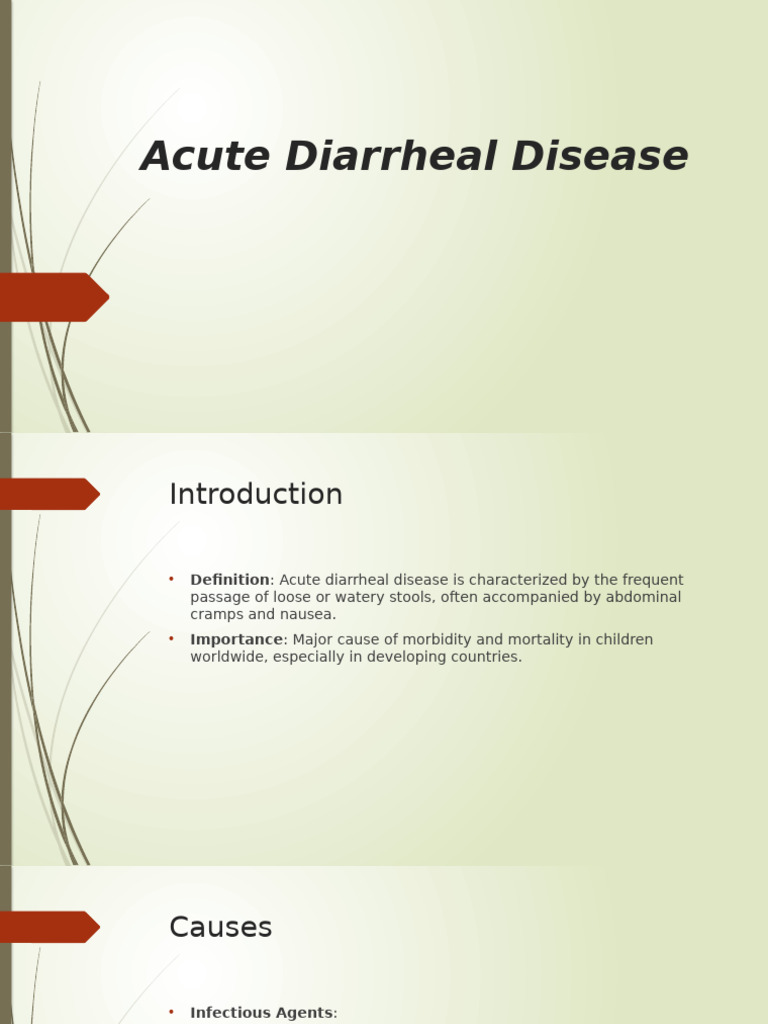 Acute Diarrheal Disease Srs | PDF | Diarrhea | Medicine