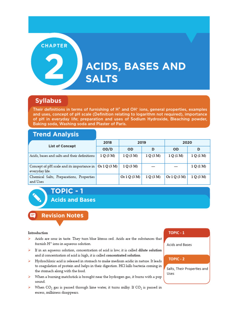 Acids Bases and Salts | PDF | Acid | Sodium Carbonate