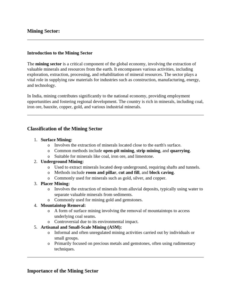 Mining Sector | PDF | Mining | Corporate Social Responsibility