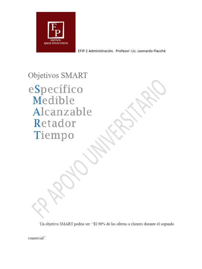Objetivos SMART | PDF