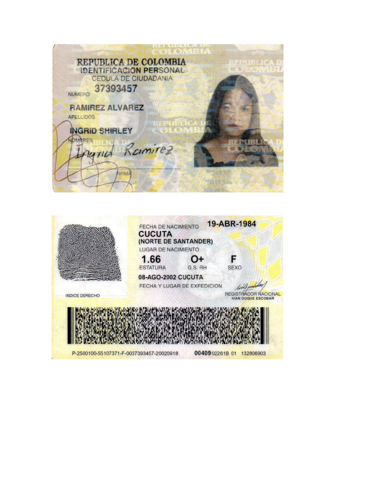 Cedula Ingrid Ramirez Alvarez | PDF