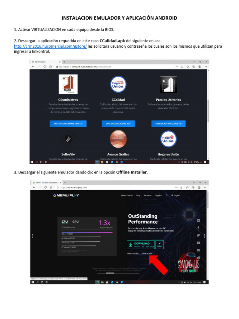 Instalación de Emulador y APK Android | PDF