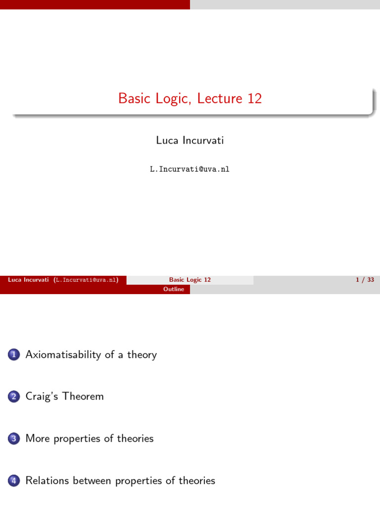 Basic Logic 12 | PDF | Theorem | Mathematical Logic