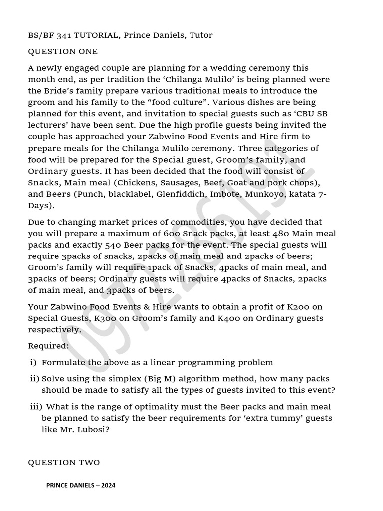 Bs - Bf 341 Tutorail | PDF | Logistics | Meal