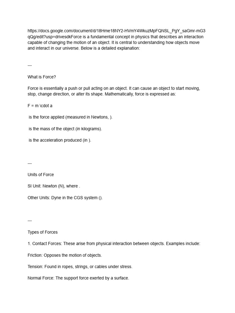 Types of forces | PDF | Force | Fundamental Interaction