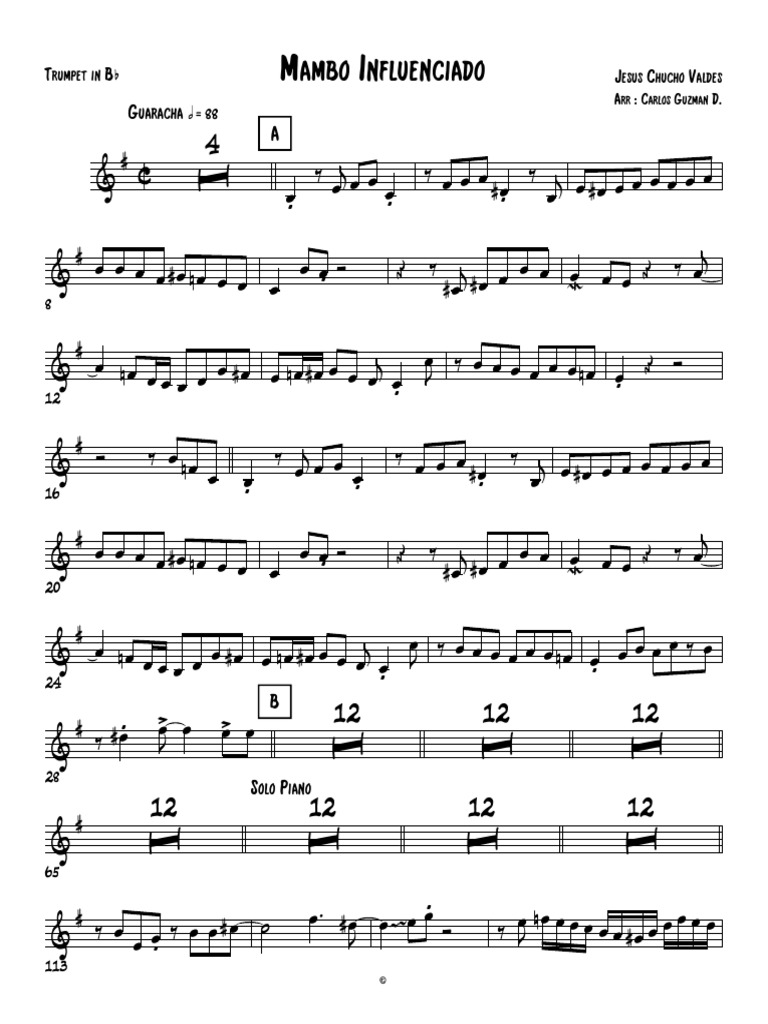 Mambo Influenciado - Trumpet in BB | PDF