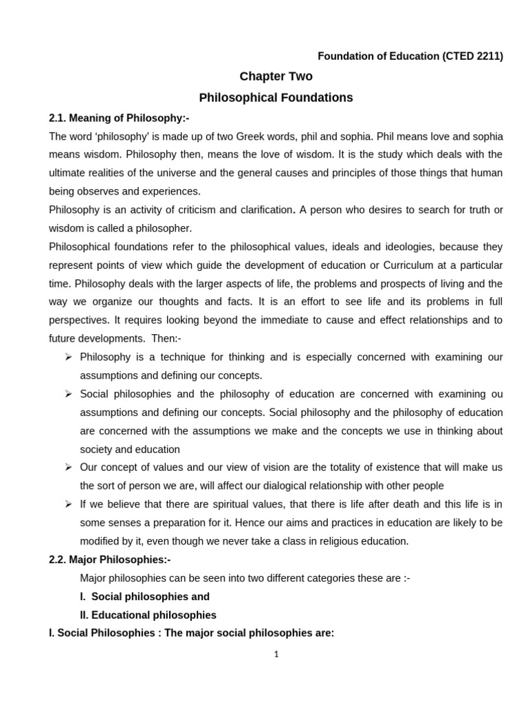 Chapter 2 Philosophical Foundation | PDF | Rationalism | Empiricism