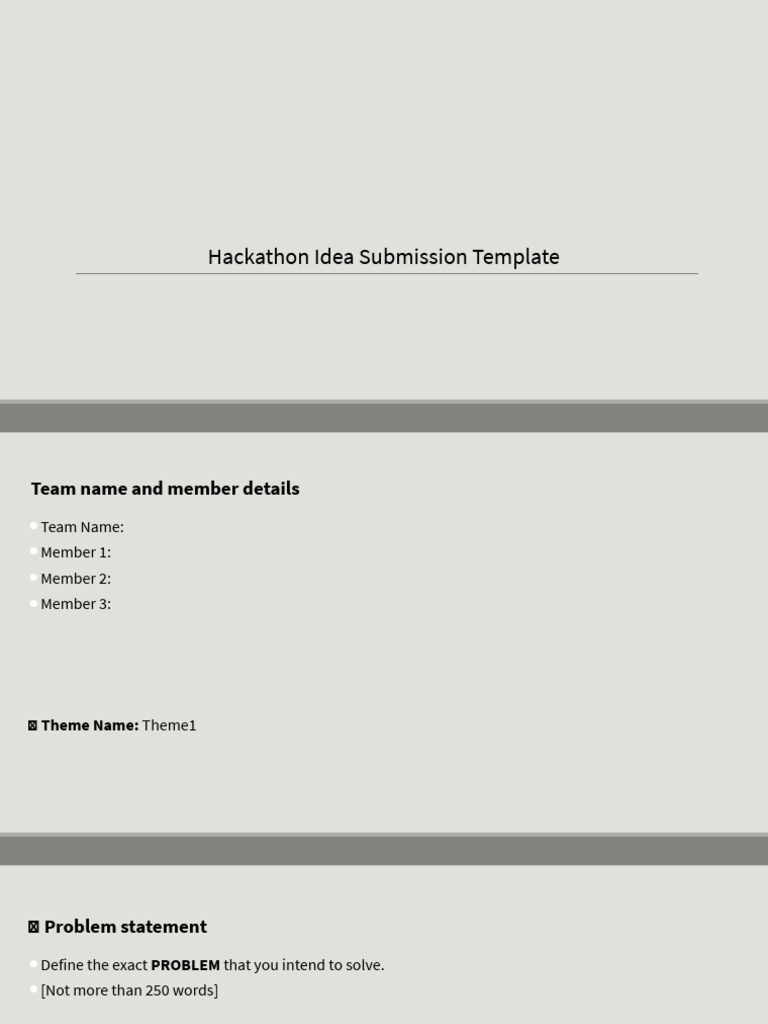 Hackathon - Technology - Idea Submission Template | PDF