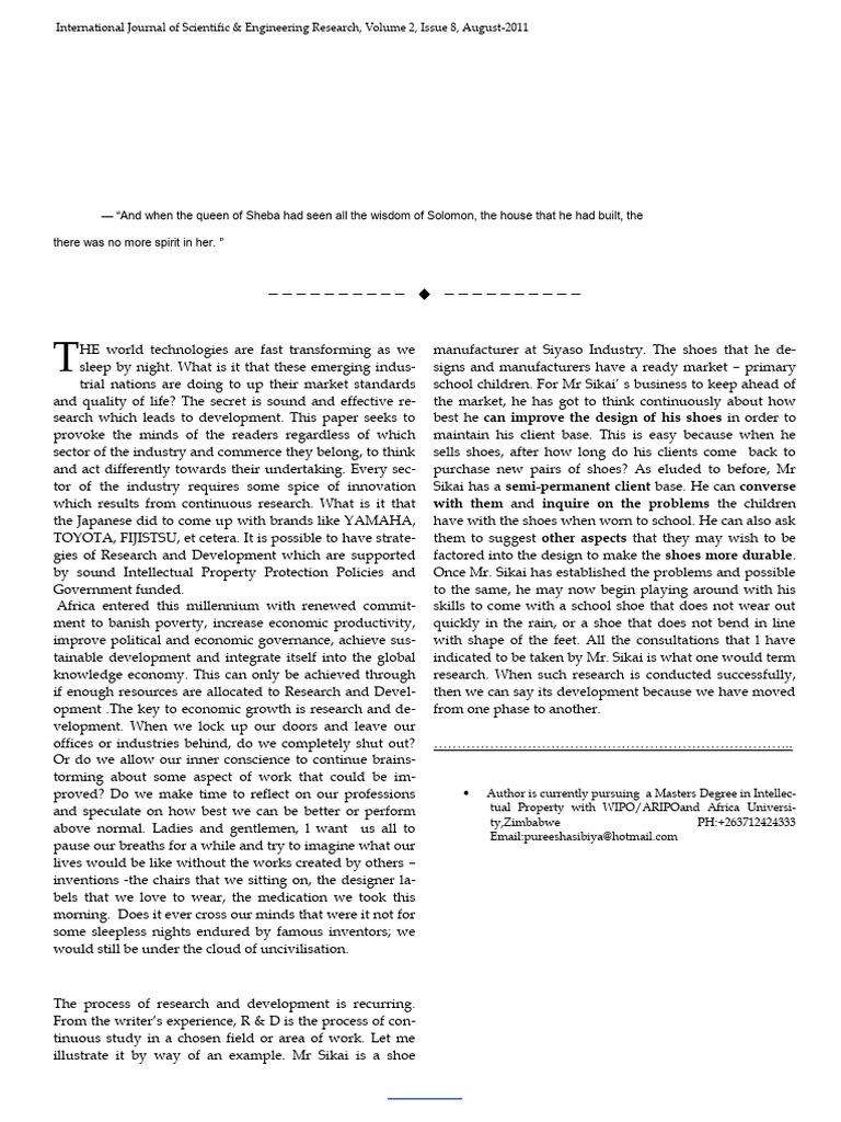 The Role of Research and Development in Industry and Commerce | PDF ...