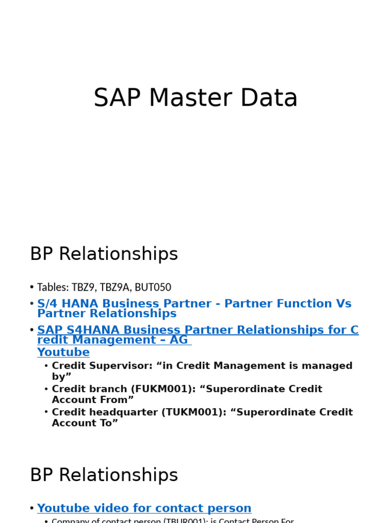 SAP Master Data | PDF | Career & Growth | Business
