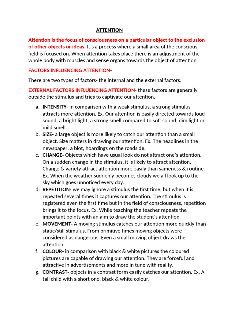 ATTENTION | PDF | Attention | Curiosity