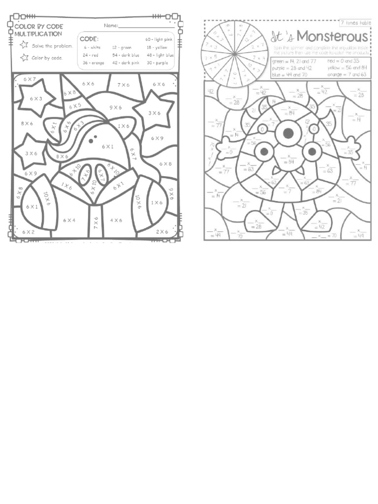 Color by Code MULTIPLICACION | PDF