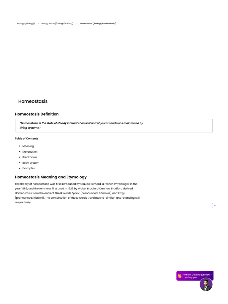 What Is Homeostasis - Meaning, Definition and Examples | PDF ...