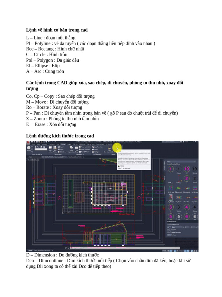 Lệnh vẽ hình cơ bản trong cad | PDF
