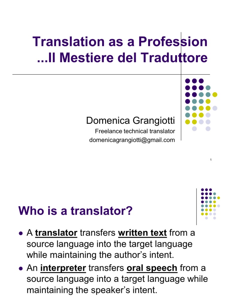 Translation as a Professione Feb2011 | Translations | Linguistics