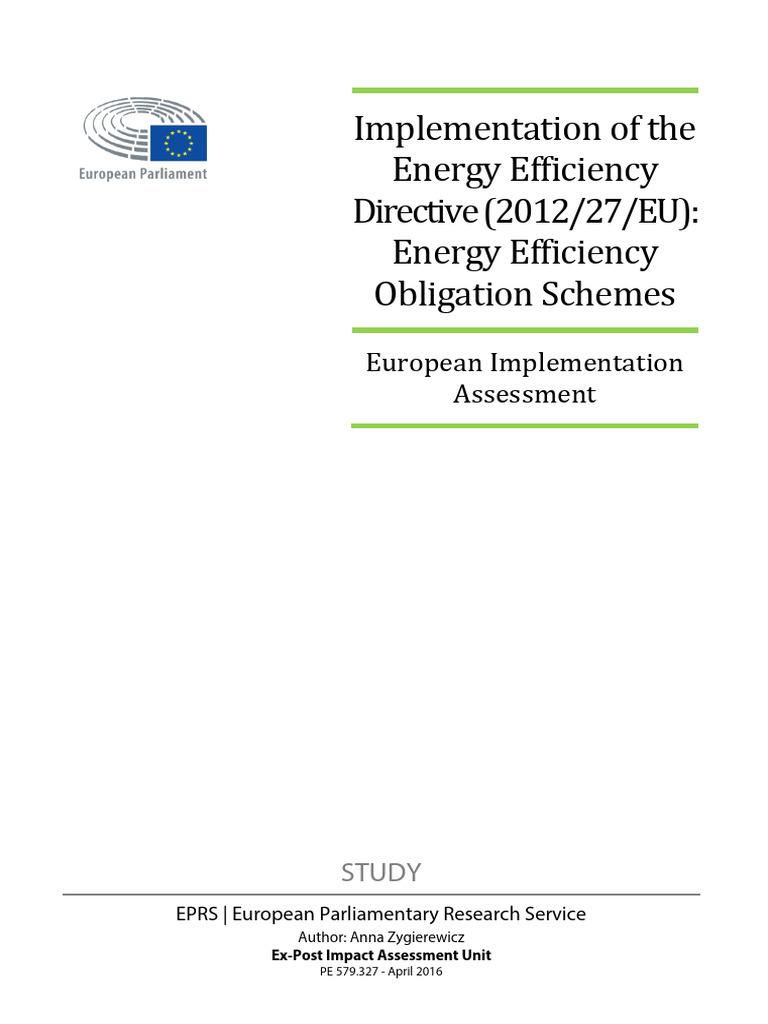 Implementation of The Energy Efficiency directive-QA0216291ENN | PDF ...