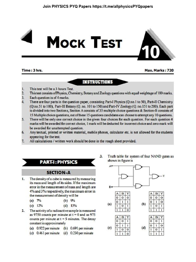 Practice Test - 10 | PDF