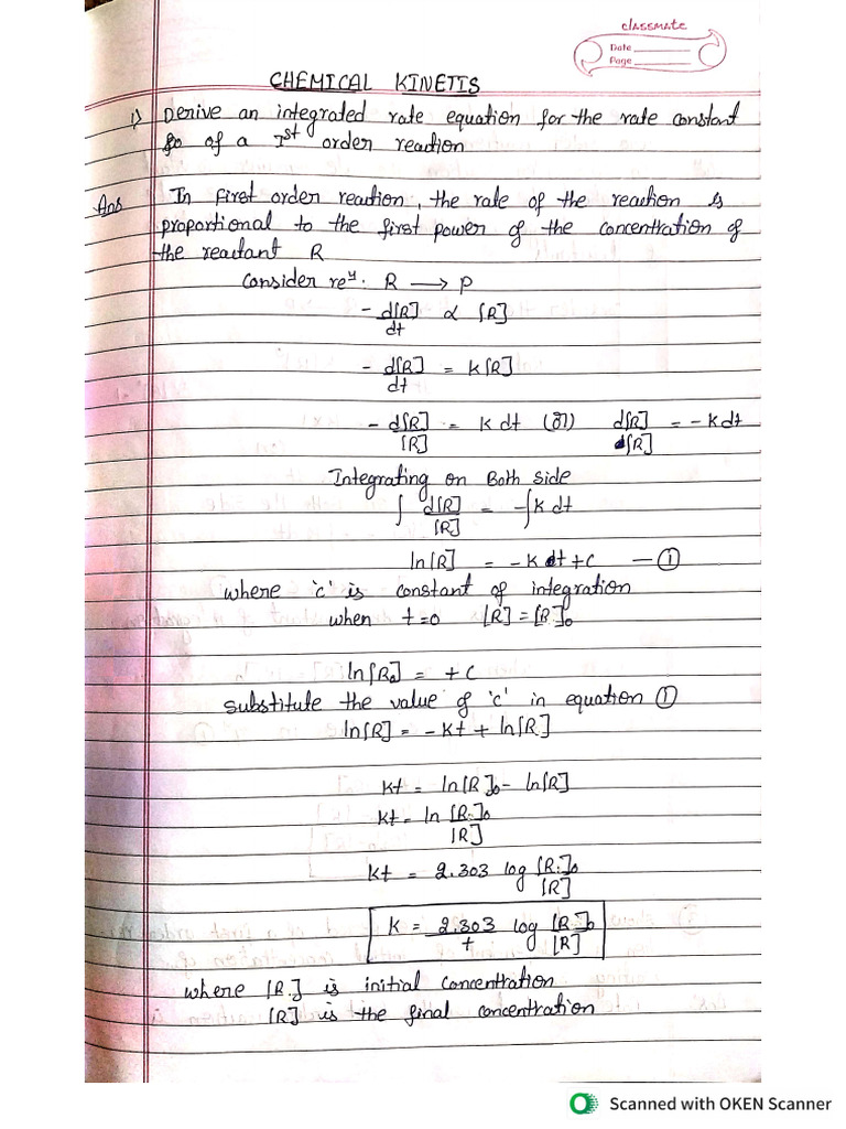 Chemical Kinetics Questions With Solution | PDF