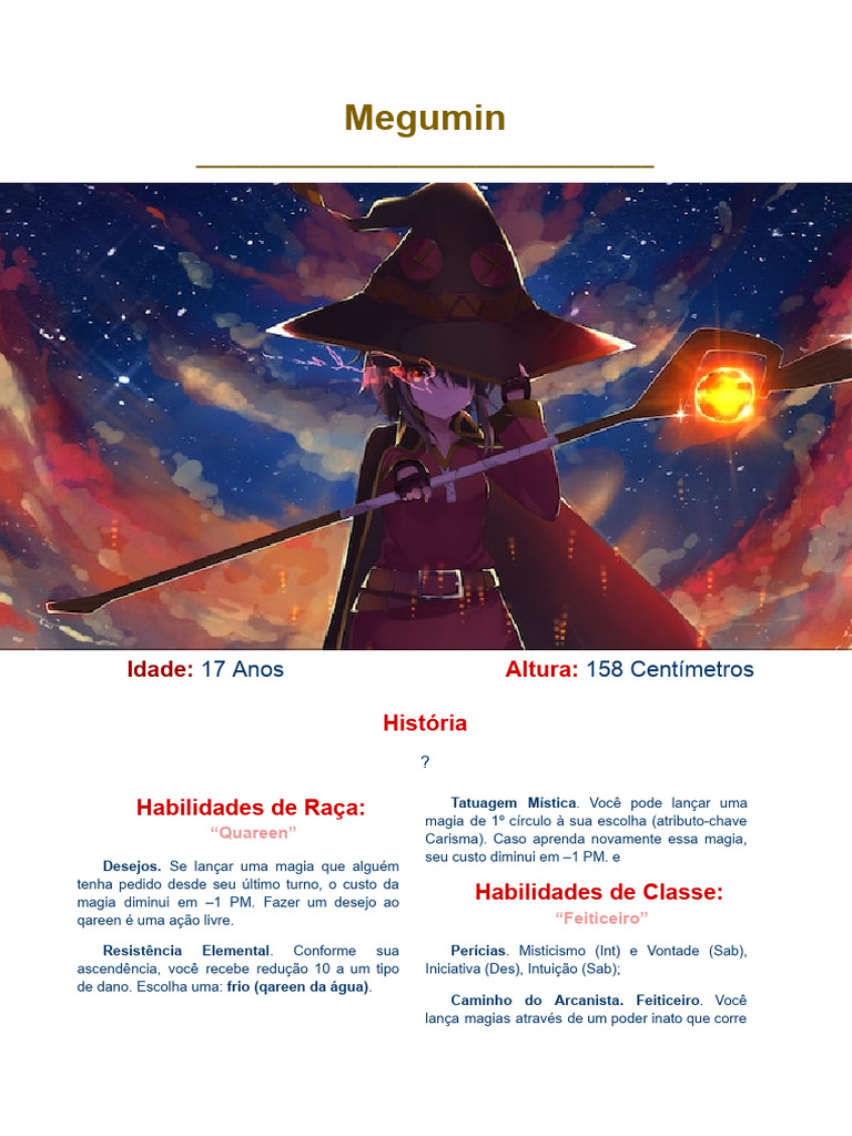 Megumin - RPG T20 | PDF | Incêndios