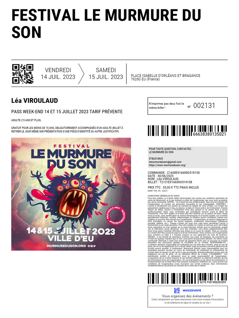 Festival Le Murmure du Son 2023 | PDF | Taxe sur la valeur ajoutée