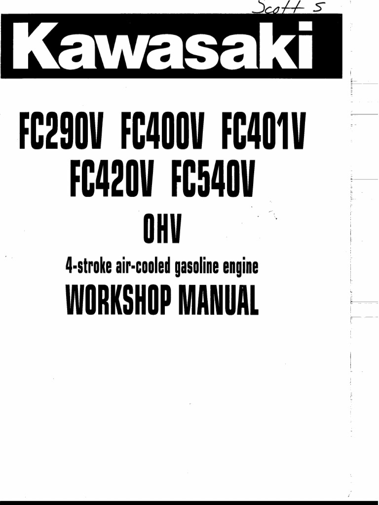 Kawasaki Fc290v Fc400v Fc401v Fc420v Fc540v Service Repair Manual 1 | PDF
