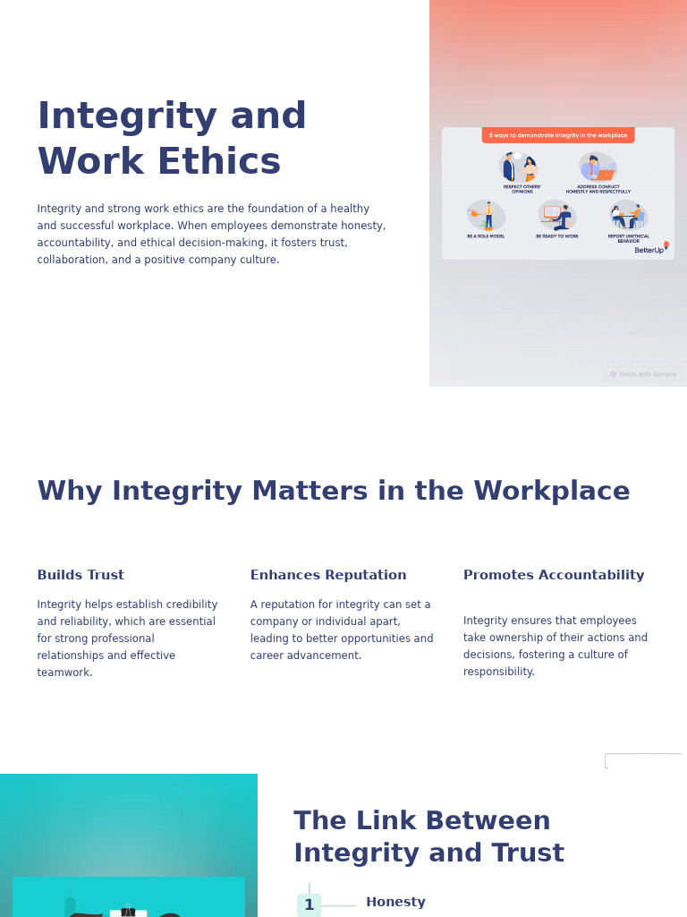 Integrity and Work Ethics | PDF | Integrity | Reputation
