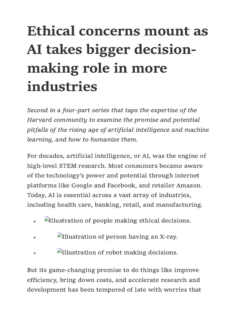 Ethical Concerns Mount As AI Takes Bigger Decision-Making Role in More ...