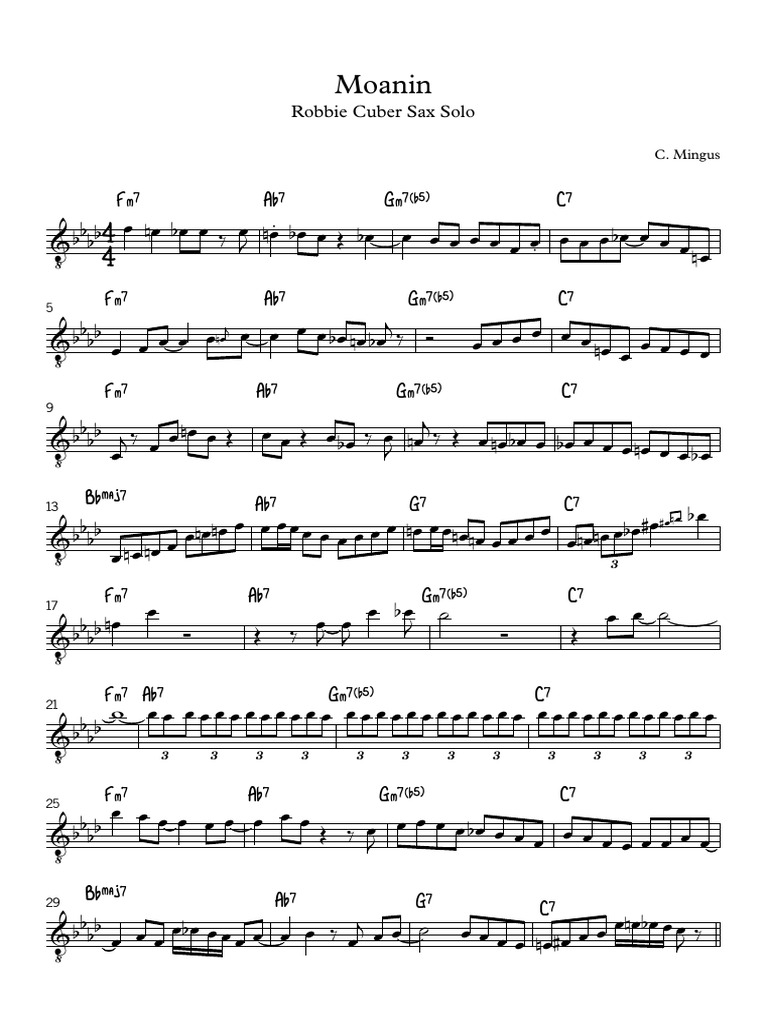 Transcription de Moanin' Solo | PDF | Ouverture (échecs) | Échecs