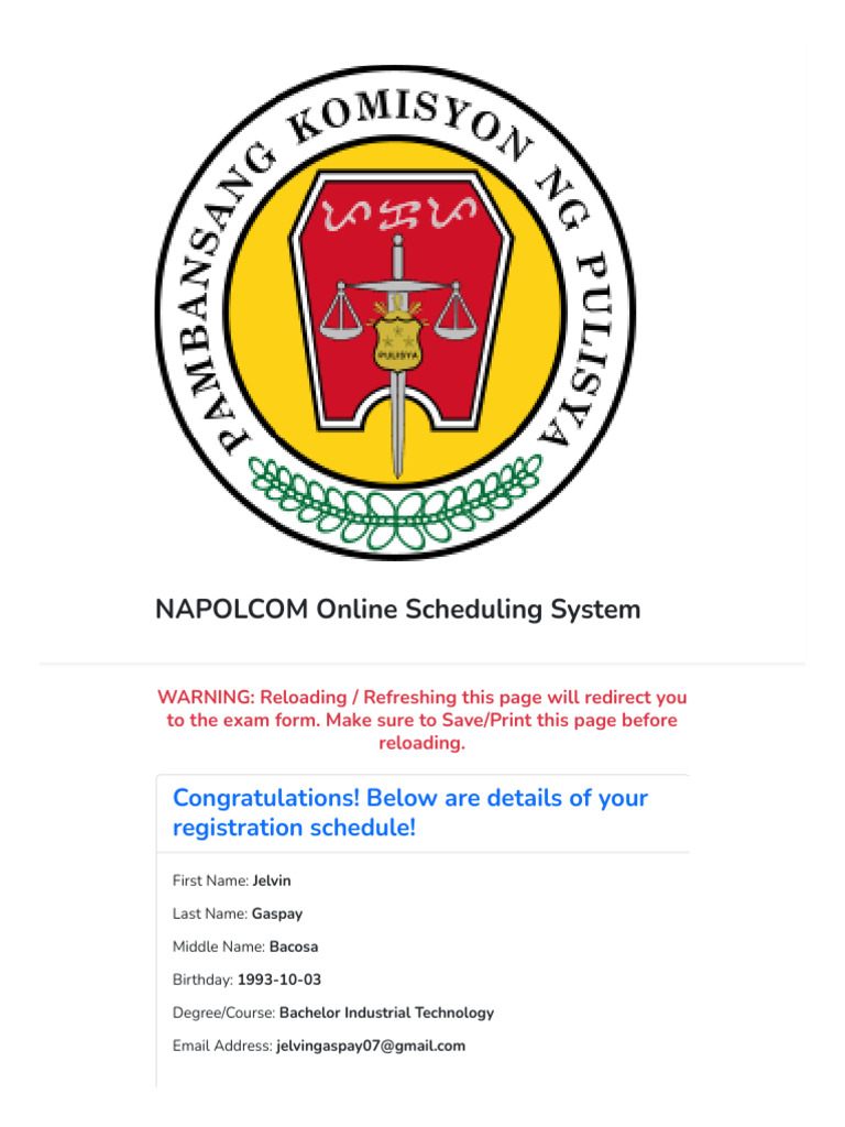 PNP Napolcom Exam App | PDF | Career & Growth | Finance & Money Management