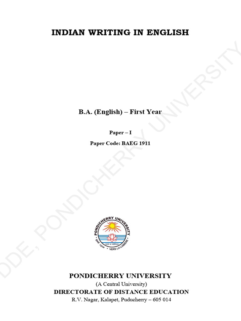 Bae G 1911 Indian Writing in English | PDF | Sri Aurobindo