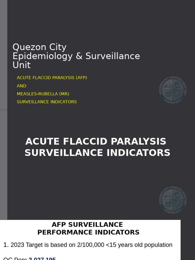 Copy of City Epidemiology & Surveillance- AFP-MR Indicators | PDF