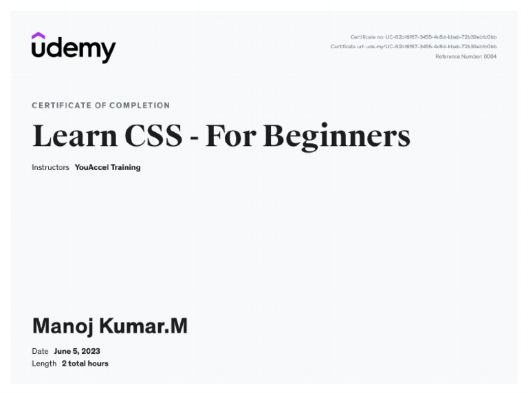CSS Certificate | PDF