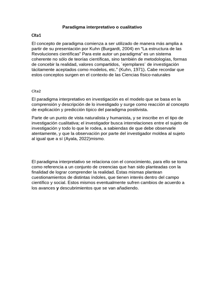 Paradigma Interpretativo o Cualitativo | PDF | Ciencia y matemáticas