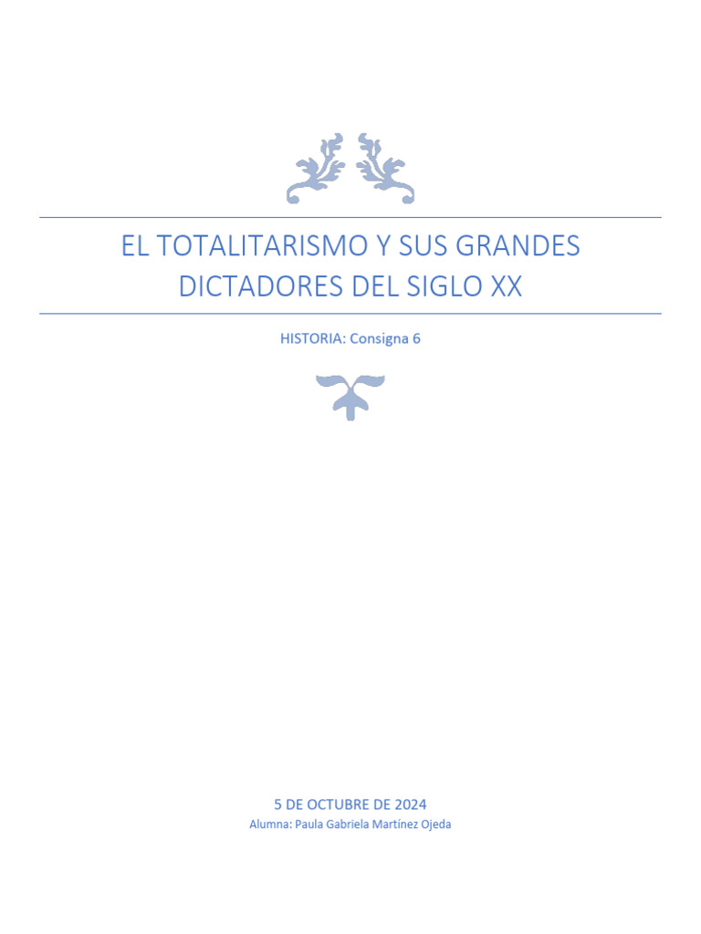 Consigna 6 | PDF | Totalitarismo | Dictadura