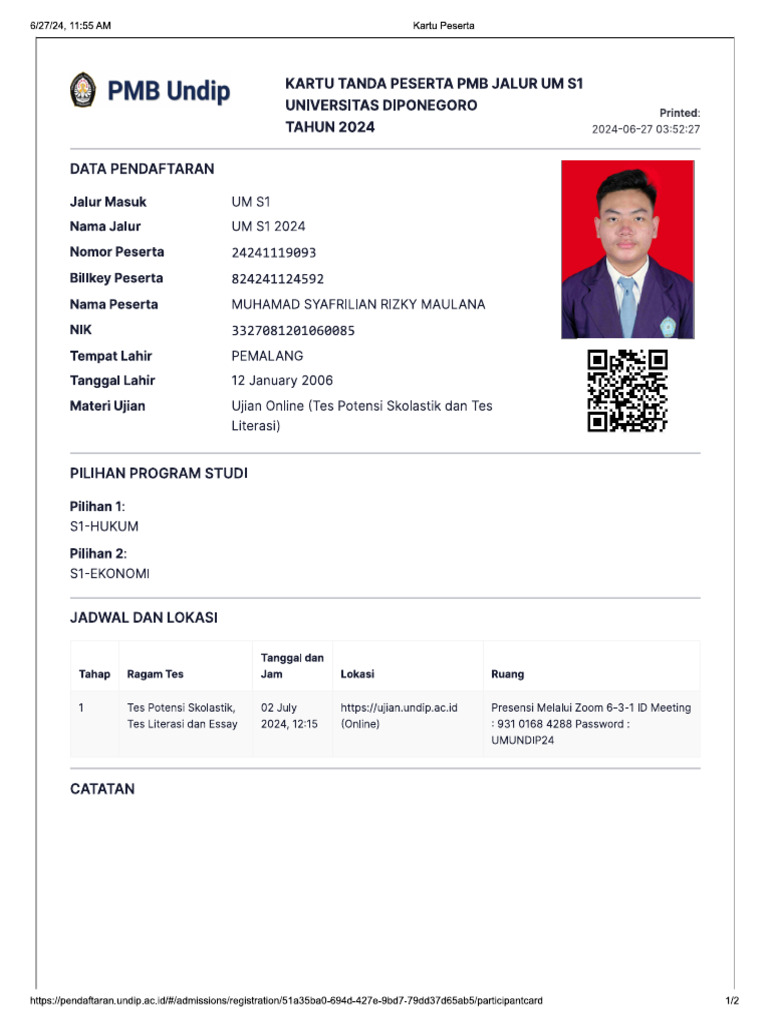 Um s1 Undip 2024 | PDF