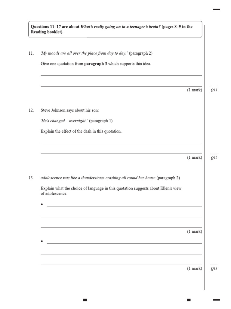 Whats Really Going On in A Teenagers Brain Qs | PDF
