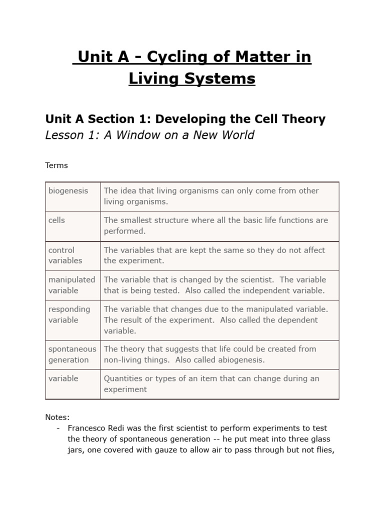 Alberta Science 10 Notes Unit A and B | PDF | Cell Membrane | Cell ...