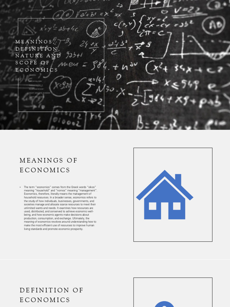 Meanings, Definition, Nature and Scope of Economics | PDF | Economics ...