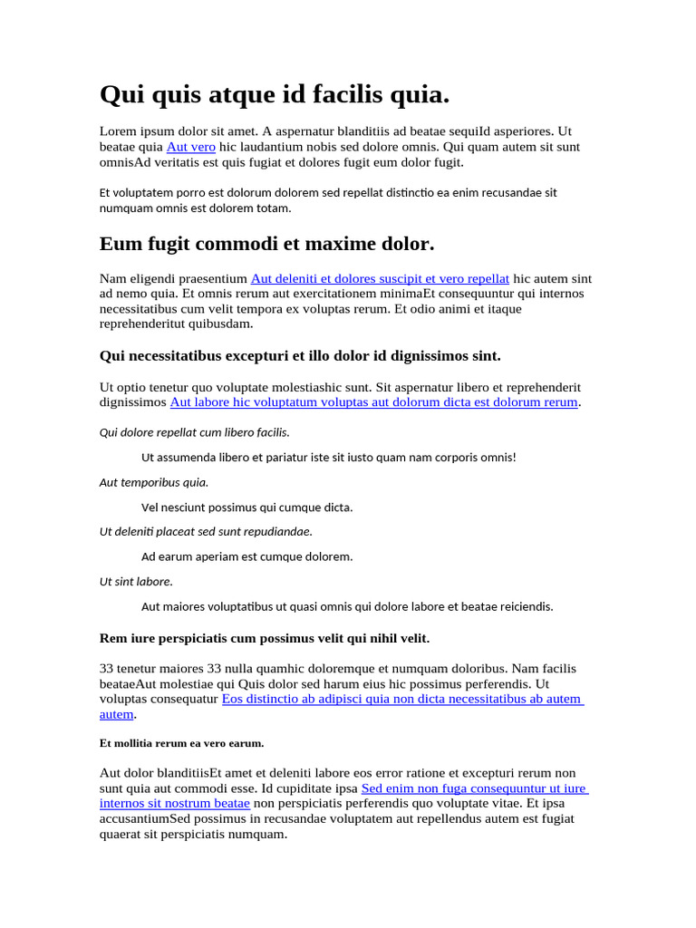 Qui Quis Atque Id Facilis Quia.: Eum Fugit Commodi Et Maxime Dolor | PDF