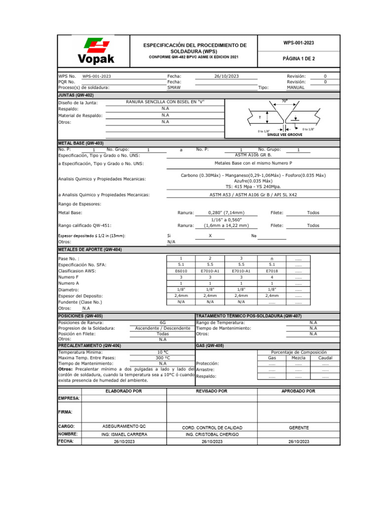 WPS Smaw | PDF | Soldadura | Construcción