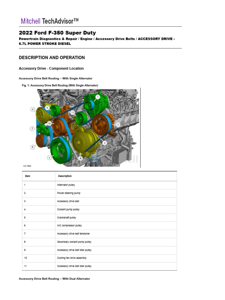 6.7L Powerstroke Accessory Drive Diagram | PDF | Belt (Mechanical ...
