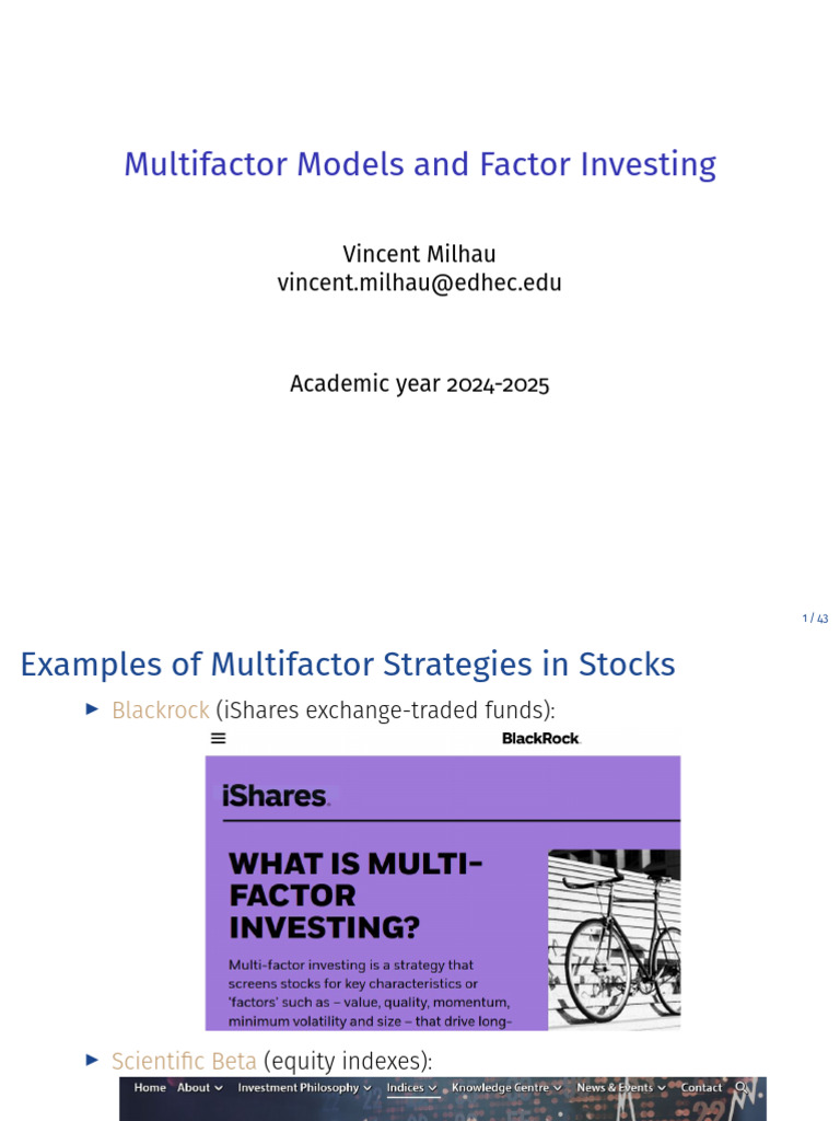multifactor_models | PDF | Value Investing | Capital Asset Pricing Model