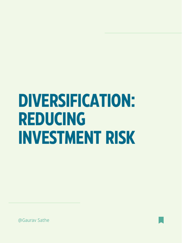 Diversification To Reduce Risk | PDF