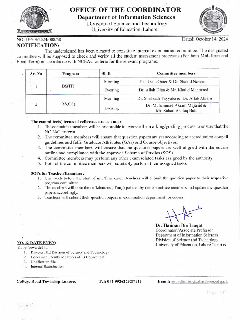 Exam Committee | PDF