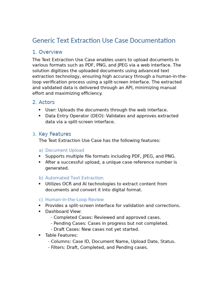 Text Extraction Use Case Documentation | PDF | Optical Character Recognition | Information ...